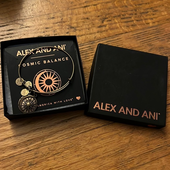Alex and Ani | Jewelry | Cosmic Balance Gold Charm Bracelet Adjustable ...
